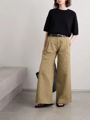 AGOLDE Daryl Pleated Wide-leg Pants - Neutrals