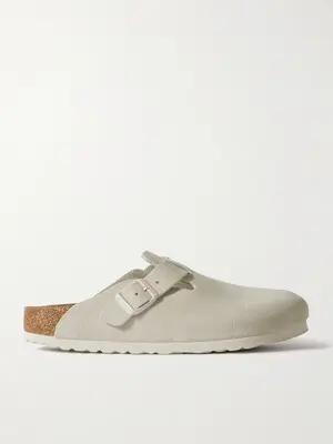 BIRKENSTOCK Boston Suede Clogs - White