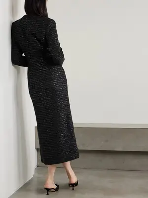 Alessandra Rich Sequined Tweed Midi Dress