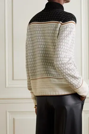 Loro Piana Serbelloni Cashmere-jacquard Turtleneck Sweater