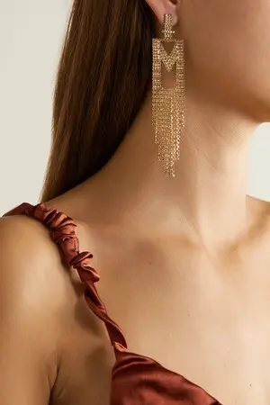 Retrofete Alphabet Rhodium-plated Single Earring - Gold