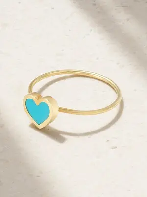 JENNIFER MEYER Heart 18-karat Turquoise Ring - Gold