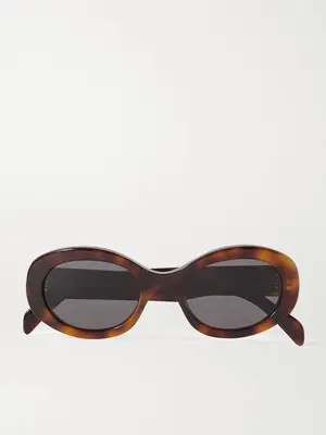 Celine Triomphe Oval Sunglasses - Tortoiseshell