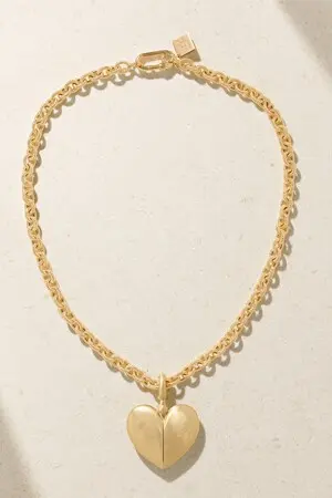 Lauren Rubinski 14-karat And Enamel Heart Necklace - Gold
