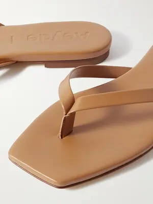 AeydĒ Renee Leather Flip Flops - Brown