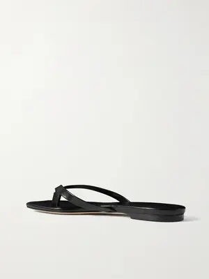 AeydĒ Renee Leather Flip Flops - Black