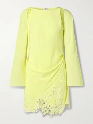 Acne Studios Wrap-effect Lace-trimmed Mini Dress