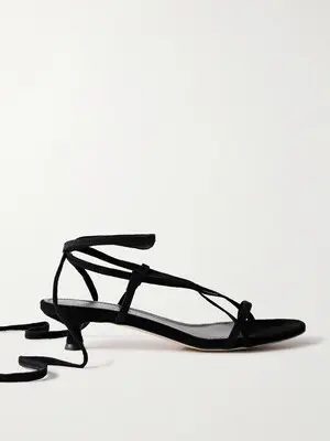 AeydĒ Paige Suede Sandals - Black