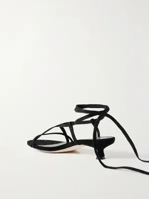 AeydĒ Paige Suede Sandals - Black