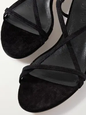 AeydĒ Paige Suede Sandals - Black