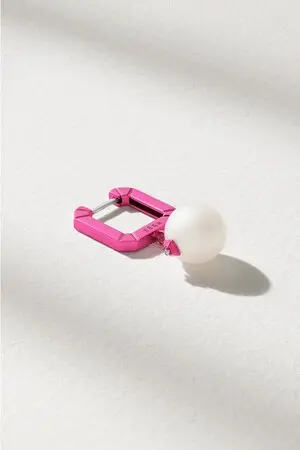 EERA White Gold, Pearl, And Diamond Earring - Pink