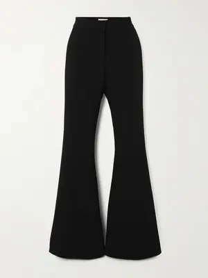 Gabriela Hearst Desmond Wool-crepe Flared Trousers