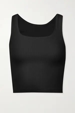 SKIMS Ribbed Cotton-blend Jersey Tank - Black