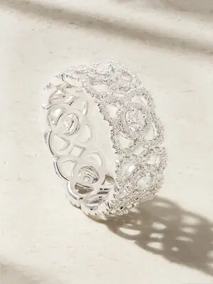 DE BEERS LONDON 18k White Diamond Lotus Ring - Gold