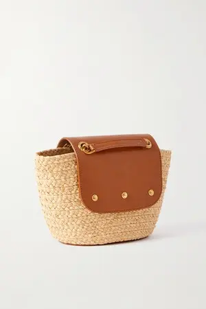 Saint Laurent Manon Mini Raffia Shoulder Bag - Brown