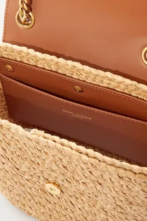 Saint Laurent Manon Mini Raffia Shoulder Bag - Brown
