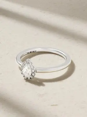 DE BEERS LONDON De Beers Aura Platinum Pear Diamond Ring - Gold