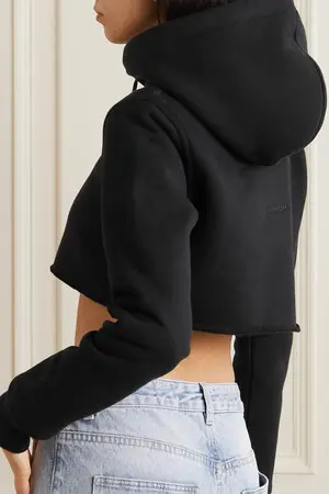 Givenchy Cropped Embroidered Hoodie