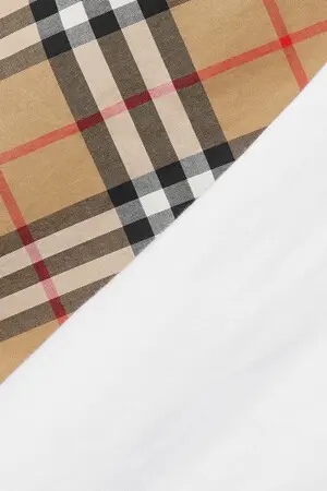 Burberry Checked Poplin-trimmed T-shirt - White
