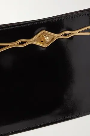 METIER Fernando Jorge Ease Embellished Glossed-leather Clutch - Black
