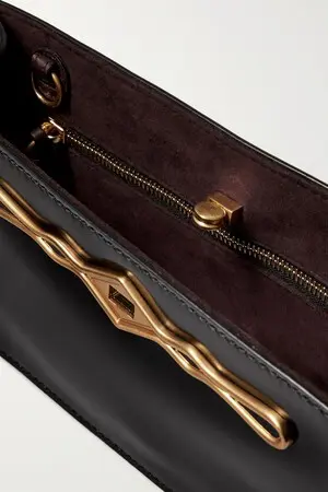 METIER Fernando Jorge Ease Embellished Glossed-leather Clutch - Black