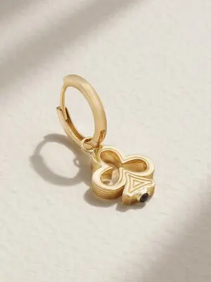 MARIE LICHTENBERG Clover Baby Convertible Single Hoop Earring - Gold
