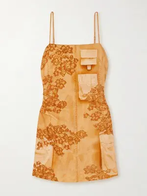 Acne Studios Gathered Printed Mini Dress