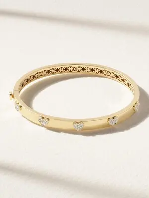 SYDNEY EVAN 14-karat Yellow And White Diamond Bangle - Gold