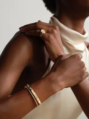 SYDNEY EVAN 14 Karat Yellow And Diamond Bangle