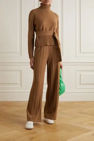 Loro Piana Belted Cashmere Turtleneck Sweater