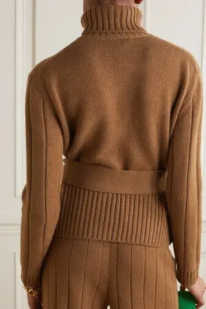 Loro Piana Belted Cashmere Turtleneck Sweater