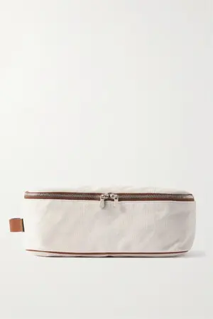 Brunello Cucinelli Leather-trimmed Shoe Cube - White