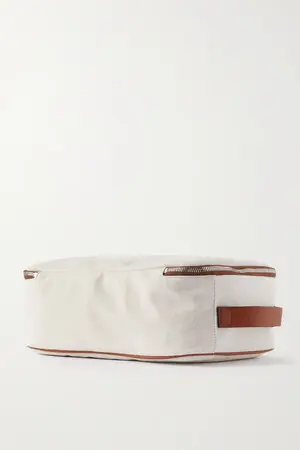 Brunello Cucinelli Leather-trimmed Shoe Cube - White