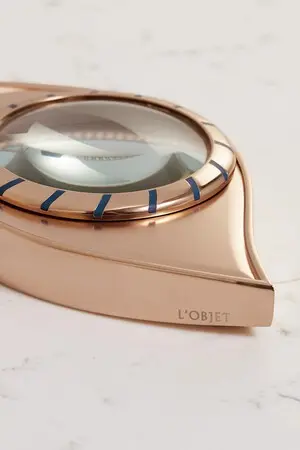 L'Objet Lito 13cm -plated Brass And Resin Magnifying Glass