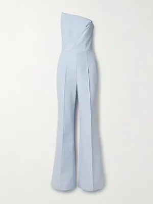 Roland Mouret Strapless Crepe Jumpsuit - Blue