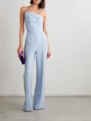 Roland Mouret Strapless Crepe Jumpsuit