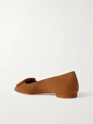 Manolo Blahnik Maysale Point-toe Flats - Brown