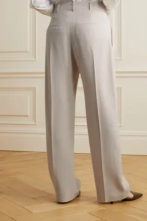 Brunello Cucinelli Pleated Woven Straight-leg Pants