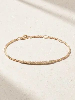 David Yurman Petite Pavé 18-karat Rose Diamond Bracelet - Gold