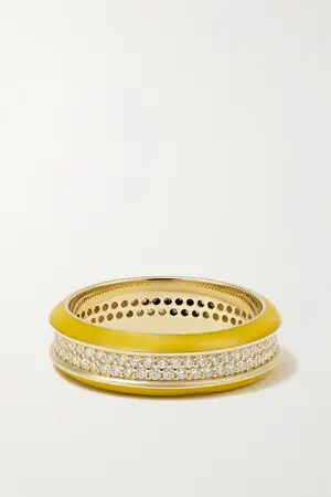 Lauren Rubinski 14-karat Enamel And Diamond Ring