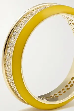 Lauren Rubinski 14-karat Enamel And Diamond Ring