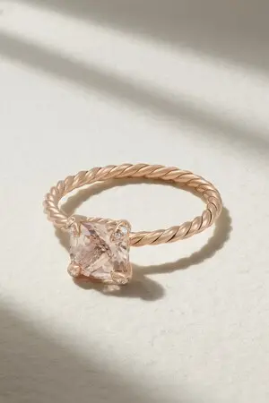 David Yurman Chatelaine Morganite And Diamond Ring - Gold