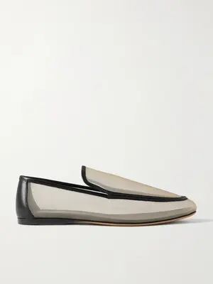Khaite Alessio Leather-trimmed Mesh Loafers