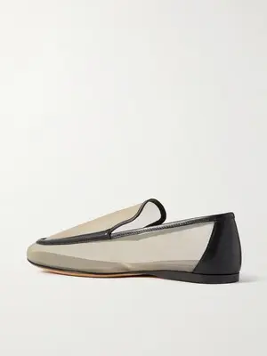 Khaite Alessio Leather-trimmed Mesh Loafers