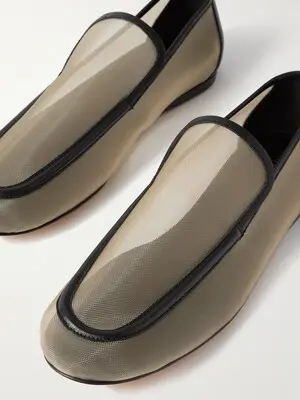 Khaite Alessio Leather-trimmed Mesh Loafers