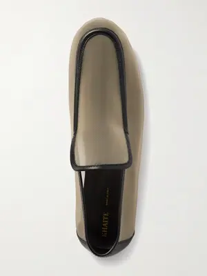 Khaite Alessio Leather-trimmed Mesh Loafers