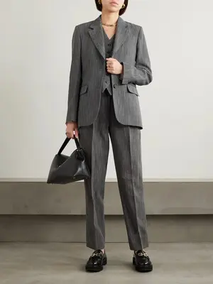 GOLDEN GOOSE Pleated Wool-blend Straight-leg Trousers