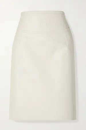 Givenchy Cutout Embossed Leather Skirt - Off-white