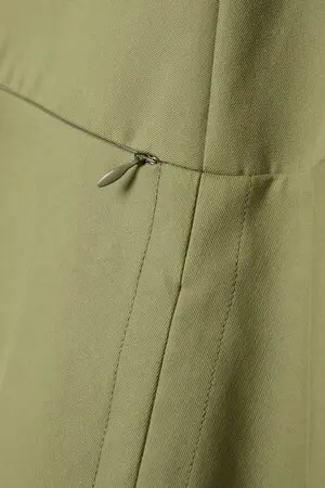 Another Tomorrow Cotton-twill Midi Skirt
