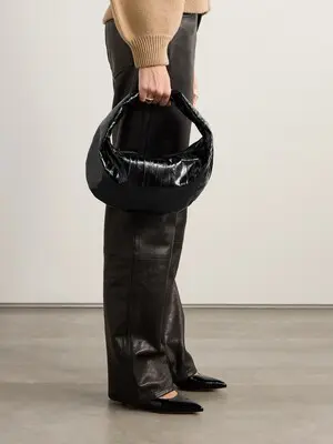 Khaite Olivia Medium Textured-leather Tote - Black